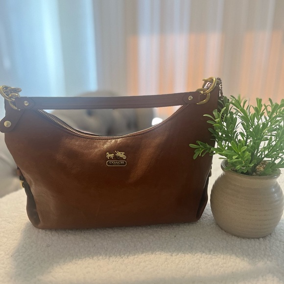 Coach | Bags | Coach Tan Leather Shoulder Bag | Poshmark